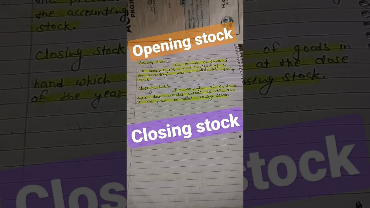 Opening Stock Closing Stock YouTube Opening Stock Closing Stock YouTube