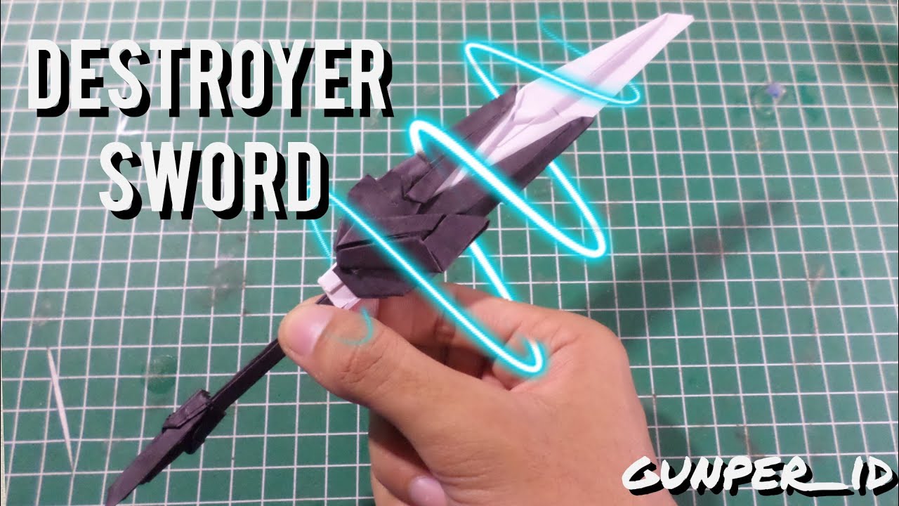 origami destroyer sword | origami multi–piece - YouTube