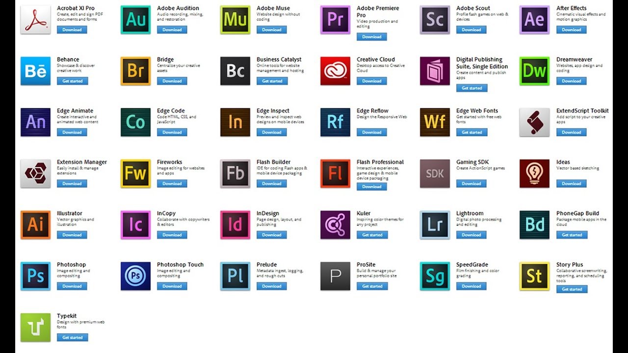 Como descargar todos los programas de adobe - YouTube