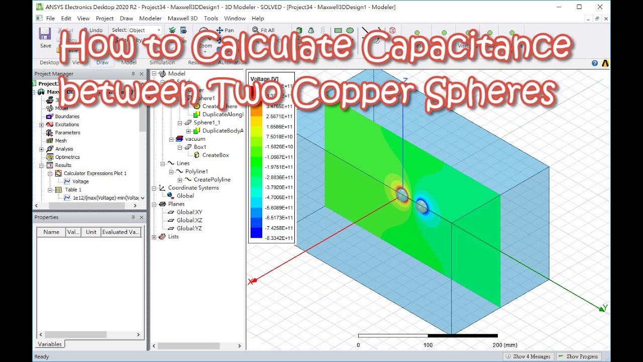 How to Calculate Capacitance between Two Copper Spheres - YouTube