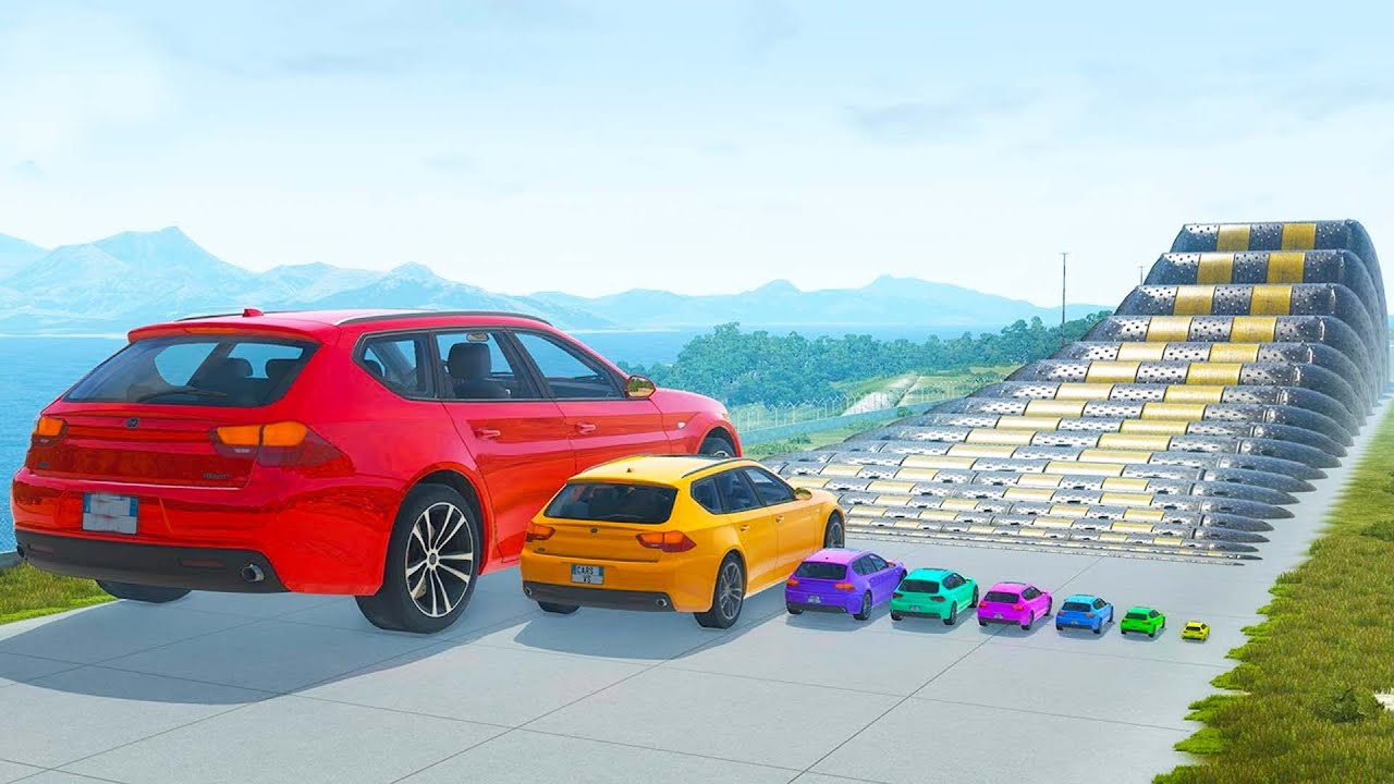 Big & Small Cars vs Speed Bumps #1 | BeamNG Drive - Land - YouTube
