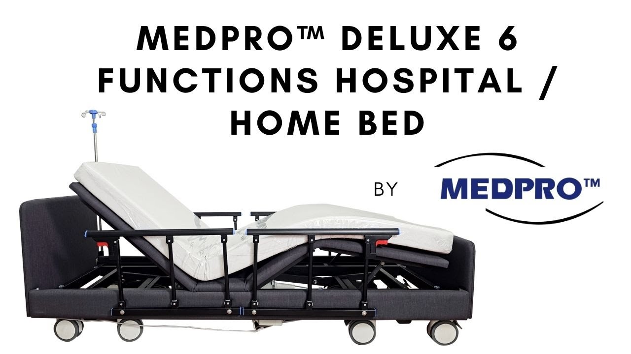 MEDPRO™ Deluxe 6 Functions Hospital / Home Bed with 4 Side Rails - YouTube
