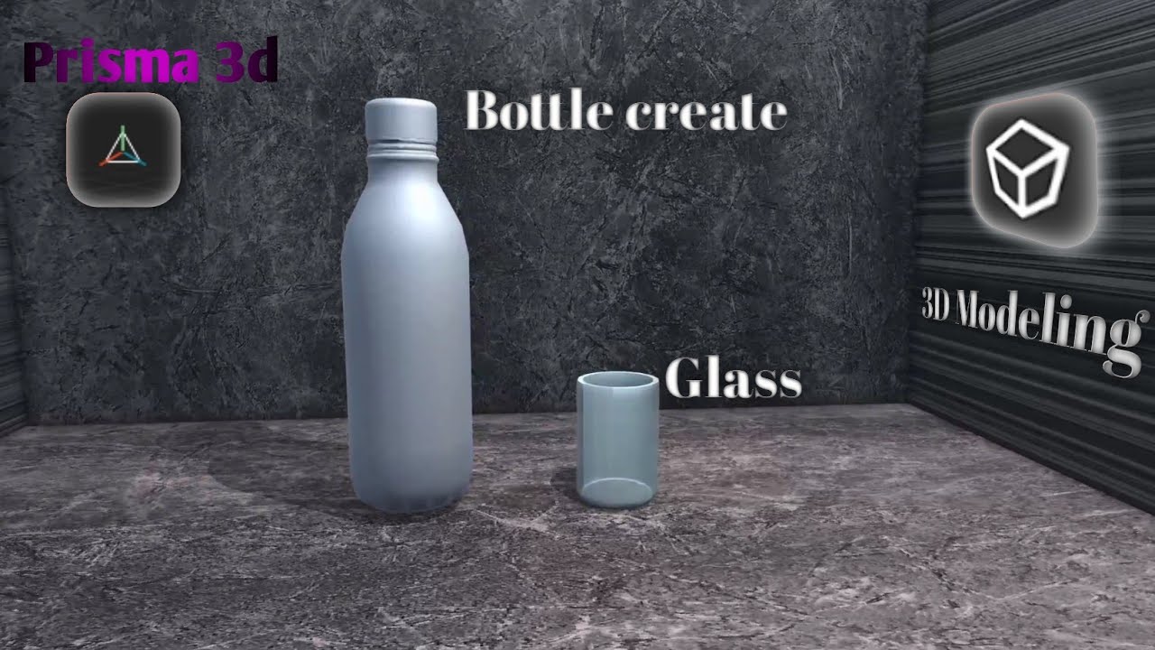 Pour Water From Bottle Into Glass Animation in Prisma 3D - YouTube
