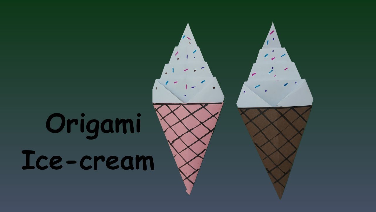 How to make ice cream cone | Easy origami ice cream cone #icecream #papercraft #origami - YouTube