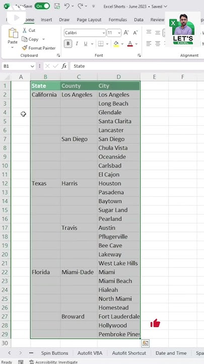 MS Excel Shortcuts | Fill Blank Cells - YouTube