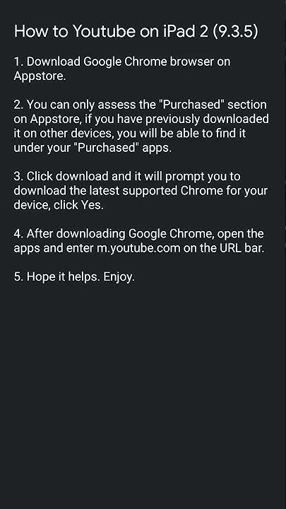 How to Youtube on iPad 2 (iOS 9.3.5) - YouTube