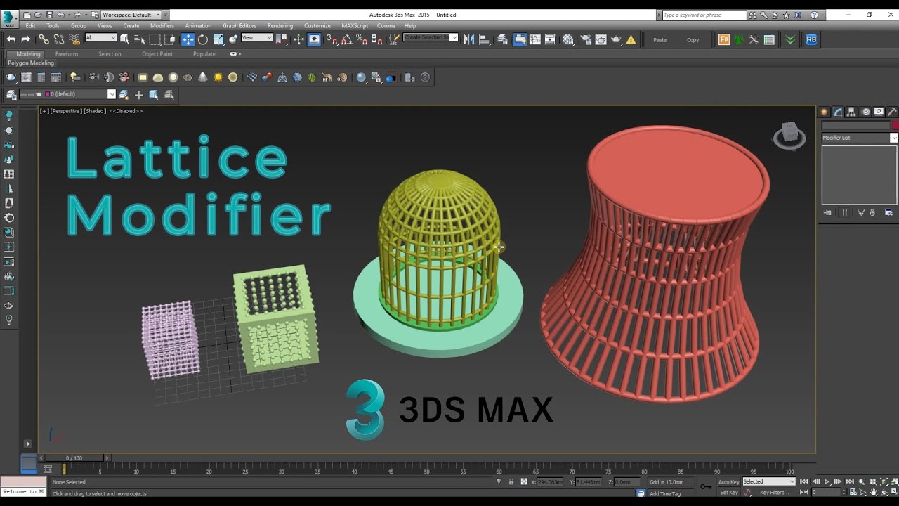 Lattice Modifier || 3D Max Full Modeling Tutorials in Hindi - YouTube