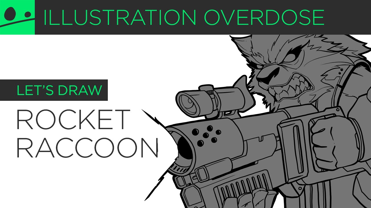 Let's Draw Rocket Raccoon from Guardians of the Galaxy - Sketch and ...