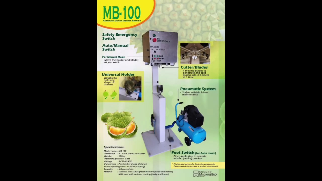 (New) Automatic Durian Opener Machine (Malaysia) - YouTube