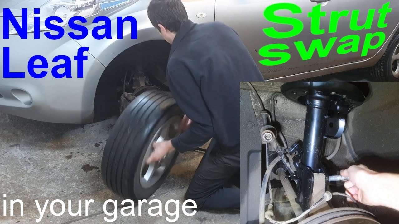 DIY Nissan Leaf Strut change. How to change a front suspension strut on ...