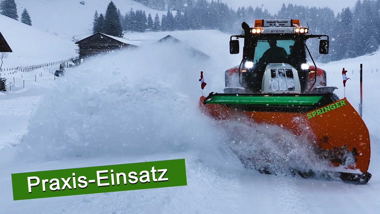 Springer snowplow SHL 3304-3 winter service operation video | Steyr ...
