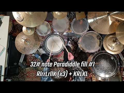 32# note paradiddle fill #4 + #1 - YouTube