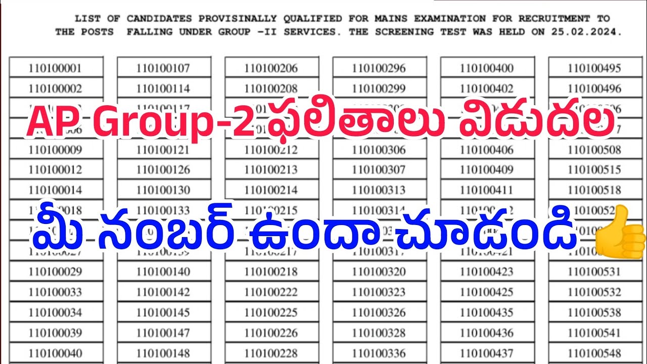 ap group 2 results released 2024| ap group 2 , 1:100 qualified list| ap ...