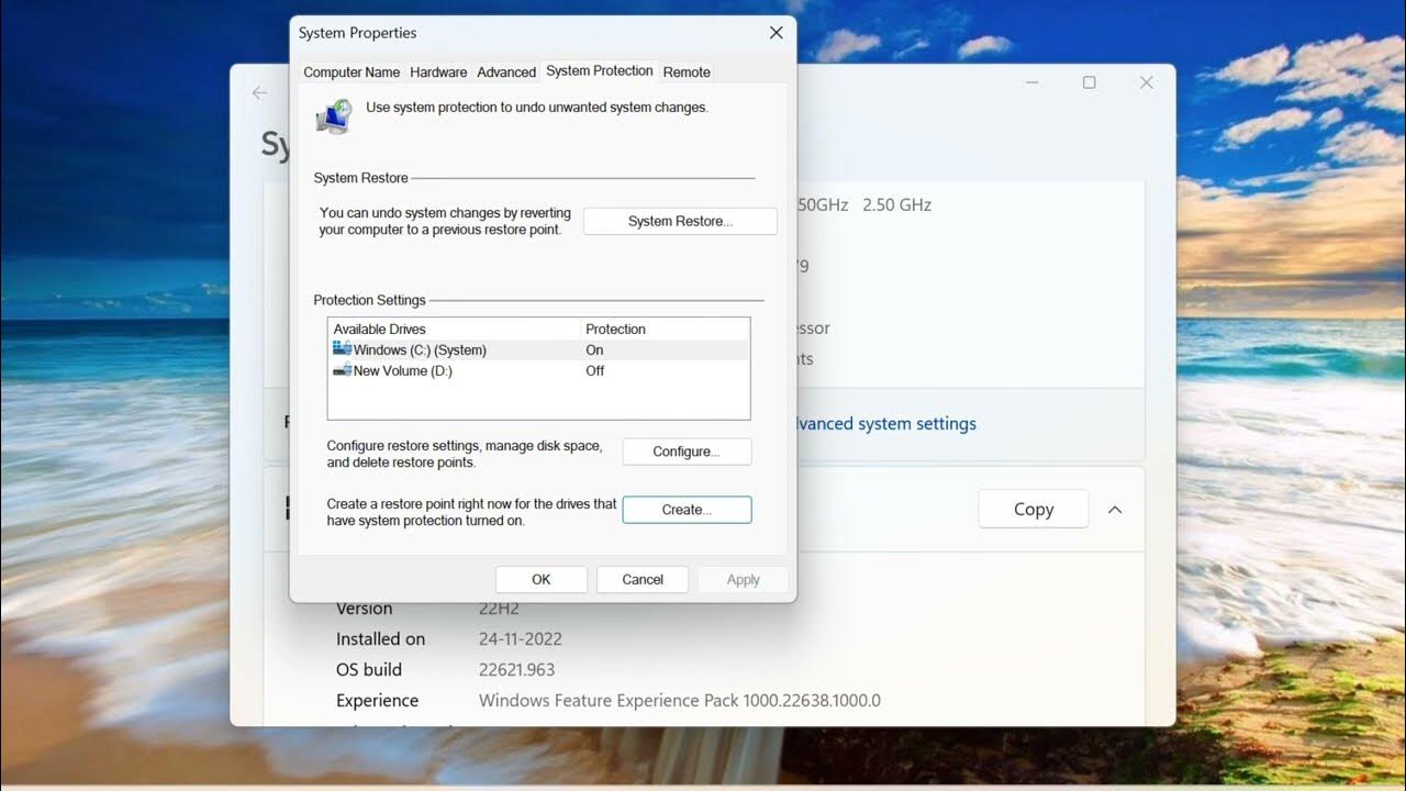 how to create restore point in Windows 11 - YouTube
