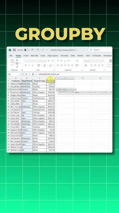 How to Use GROUPBY in Excel for Data Summarization | 30-Second Shortcut - YouTube