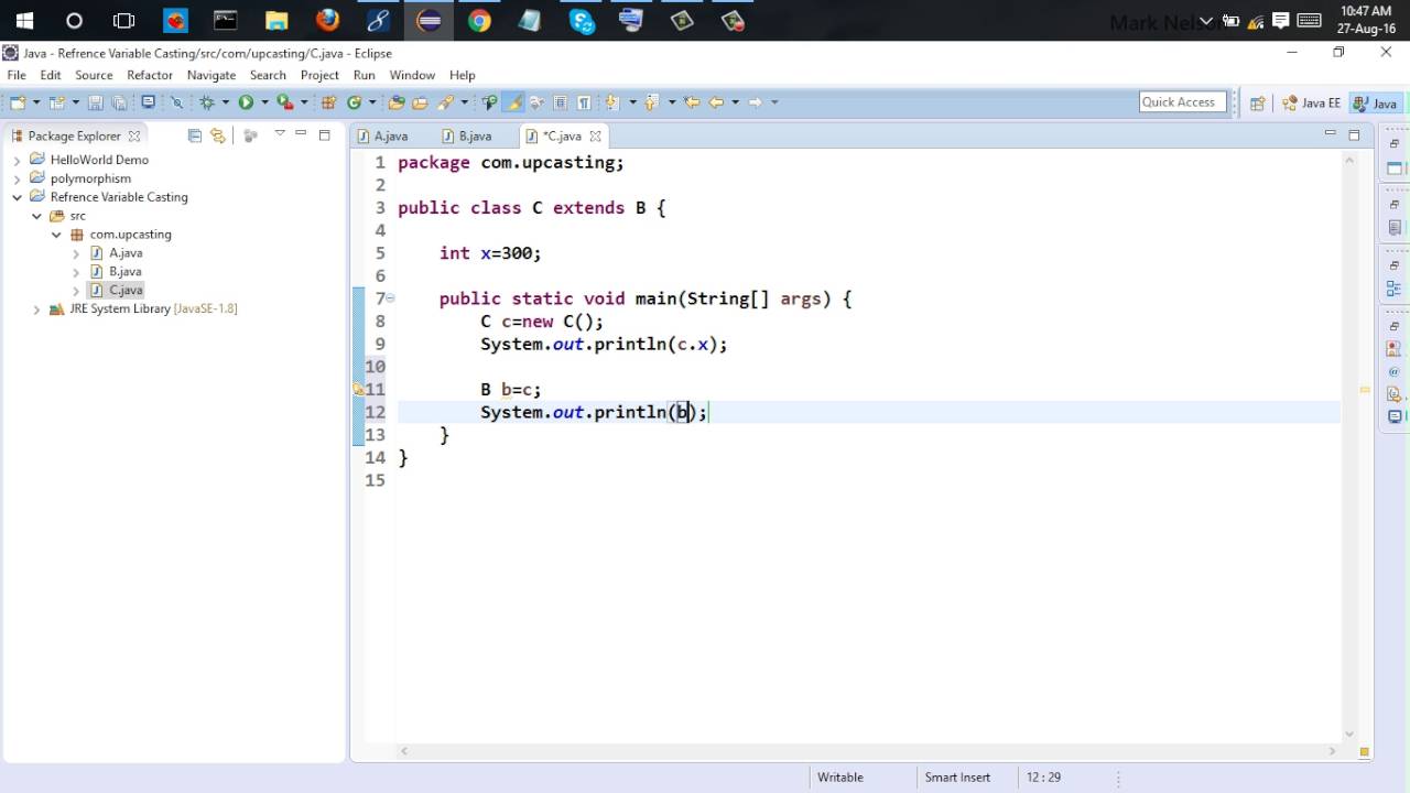 java Upcasting using eclipse8 - YouTube java Upcasting using eclipse8 - YouTube