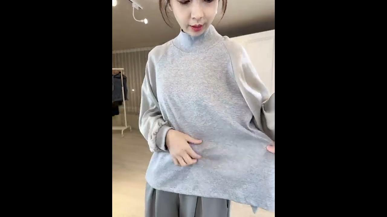 J69 透膚袖高領氣質衫 - YouTube