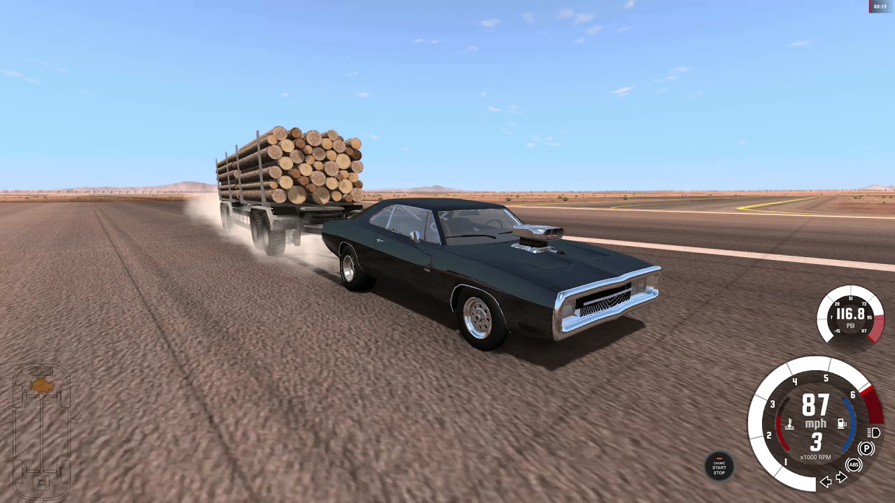 BeamNG.drive Log Trailer Pull .. Drag Racing Bruckell Caldera - YouTube