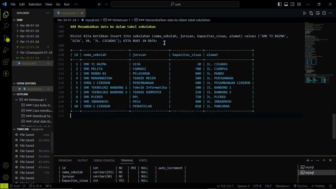 Mempelajari pembuatan database menggunakan mysql [XI - SIJA] - YouTube