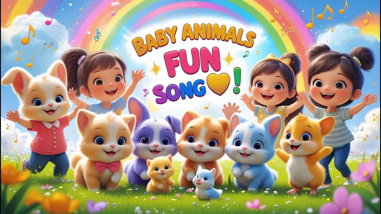 "Baby Animals Song for Kids | Cute Animal Sounds & Fun Dance ...