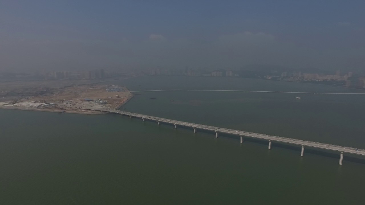 Aerial view of world's longest cross-sea bridge - YouTube