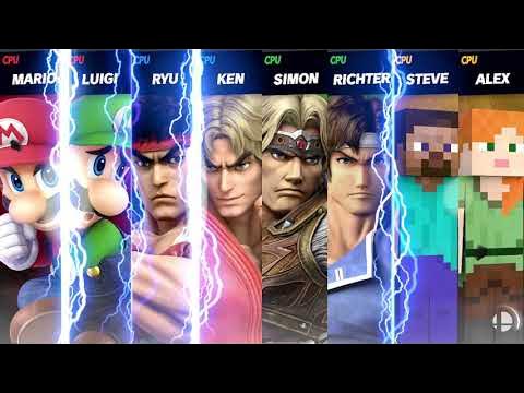 Smash Ultimate EX Mario & Luigi VS Ryu & Ken VS Simon & Richter VS Steve & Alex - YouTube