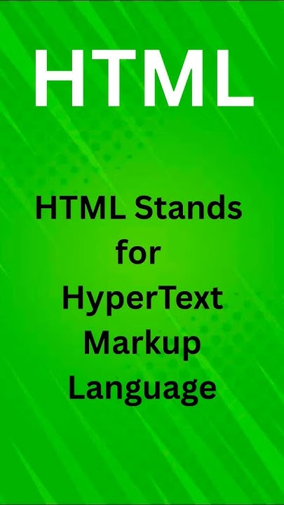 HTML | Full Form of HTML | HTML Stands for | HTML Acronym | Acronym of HTML - YouTube
