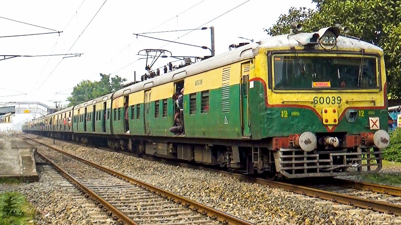 Electric Multiple Unit local train in a wonderful cold morning ...
