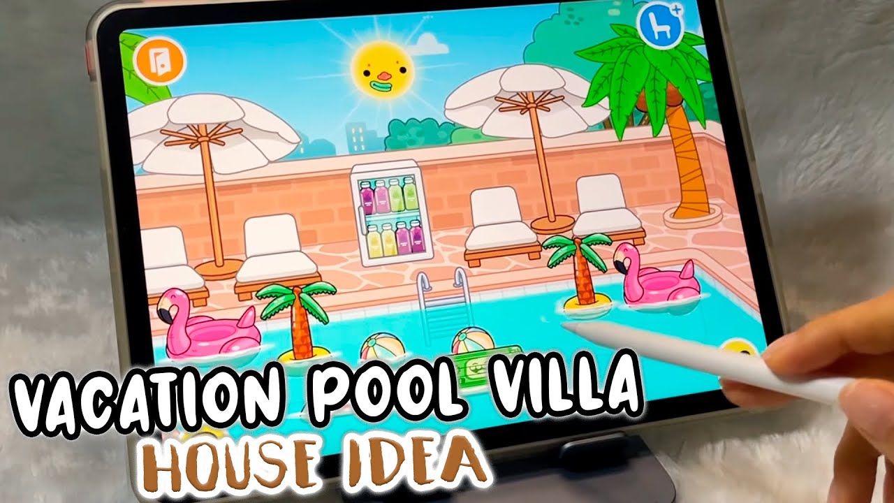 🦩Vacation Pool Villa Idea🌊 Aesthetic Toca Boca | Design Toca Life World ...