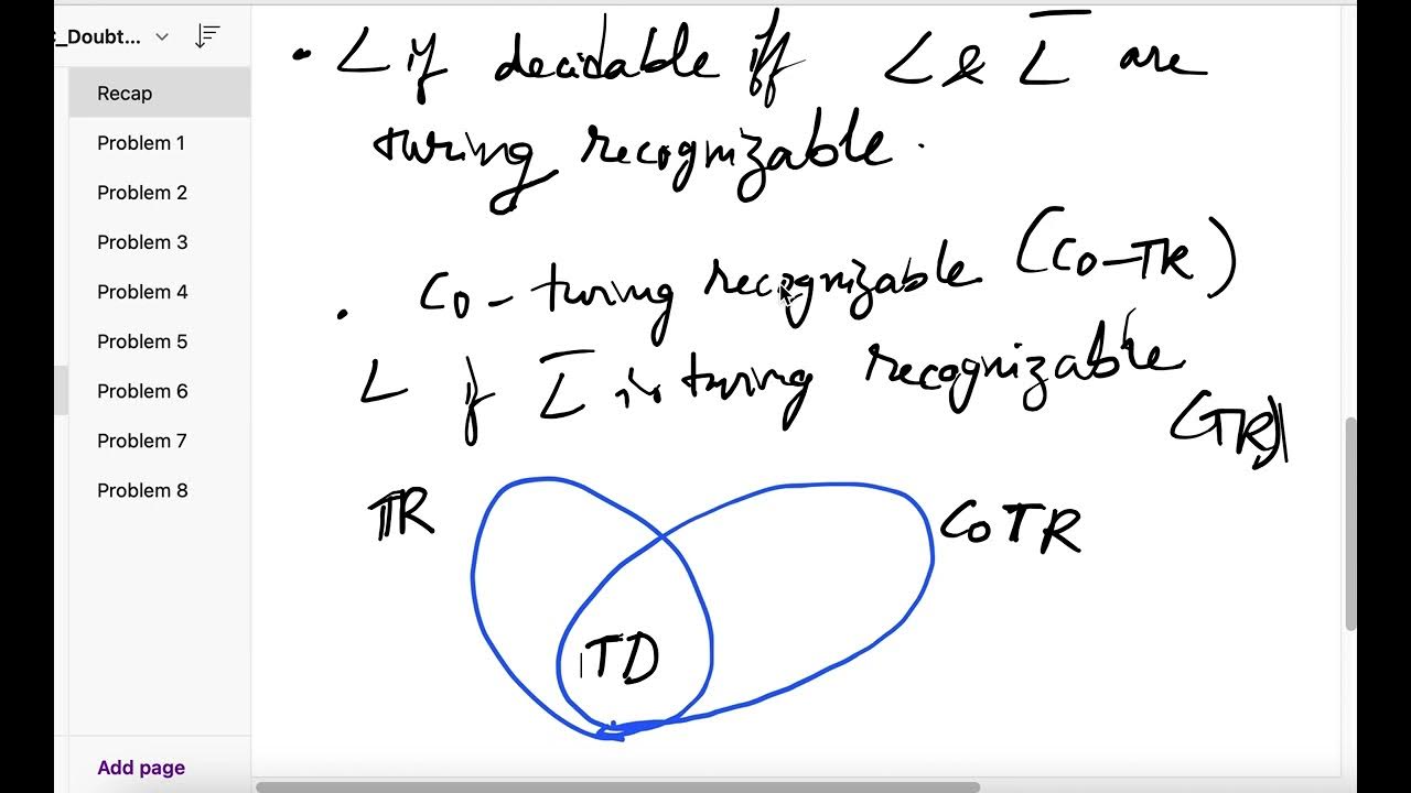 NPTEL CS70: Theory of Computation Jul-Sep 2023 Doubt Clearing Session ...