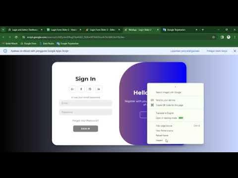 Google Apps Script - Make Animated Slider Login Form V.2 | Part 4: Set Sign In Function (New ...