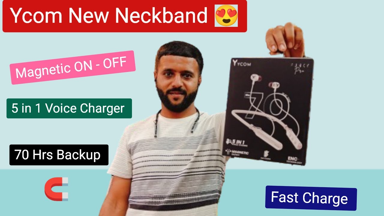 Ycom Funky Pro Neckband 70 Hrs | ENC Technology | Voice Changer | BT V5 ...