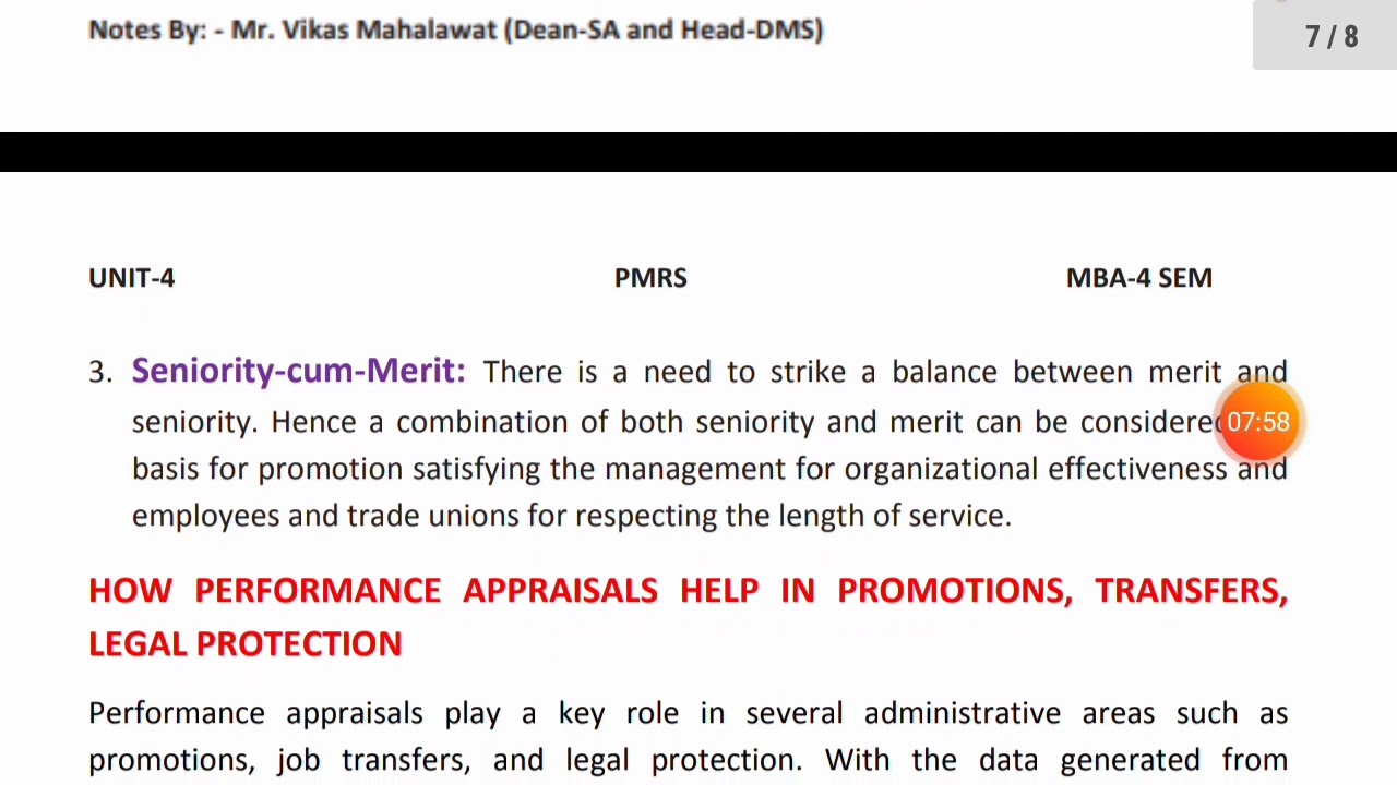 PMRS,VIKAS MAHALAWAT (UNIT 4 PERFORMANCE LINKED PROMOTION POLICY) - YouTube