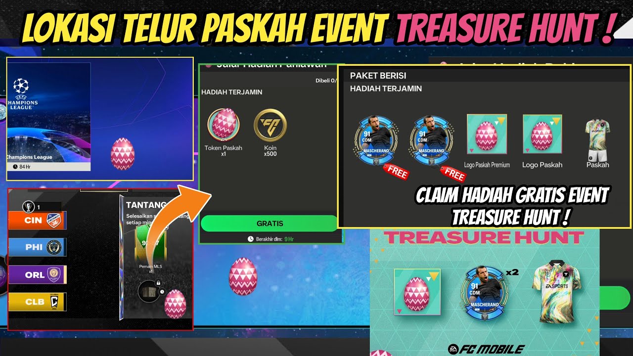 3 LOKASI TELUR PASKAH FC MOBILE CARA MENDAPATKAN 3 TOKEN PASKAH EVENT TREASURE HUNT FC MOBILE ...