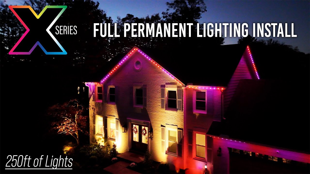 X Series Permanent Lighting Full Install | 250 ft of Lights! - YouTube