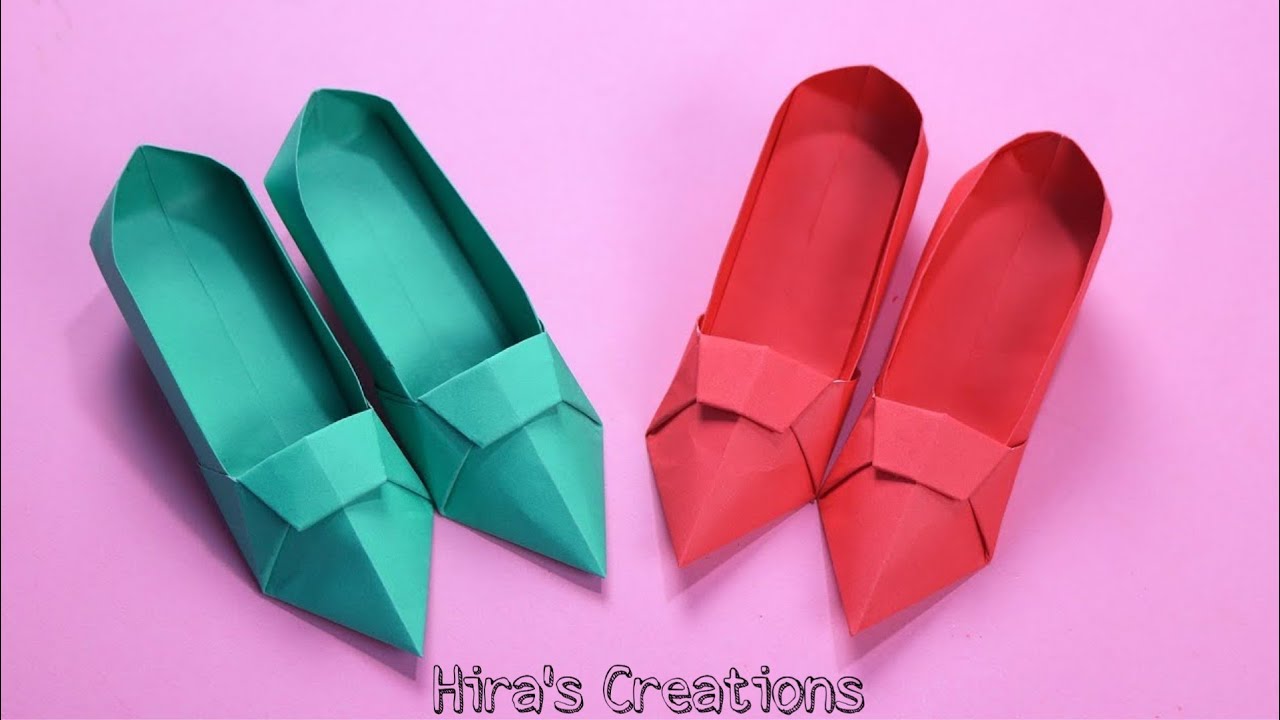 Origami high heels design - Shoe tutorial DIY| - YouTube