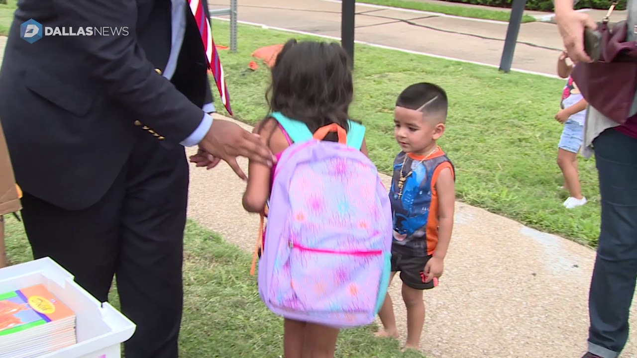 DISD teacher rides around in golf cart handing out school supplies ...