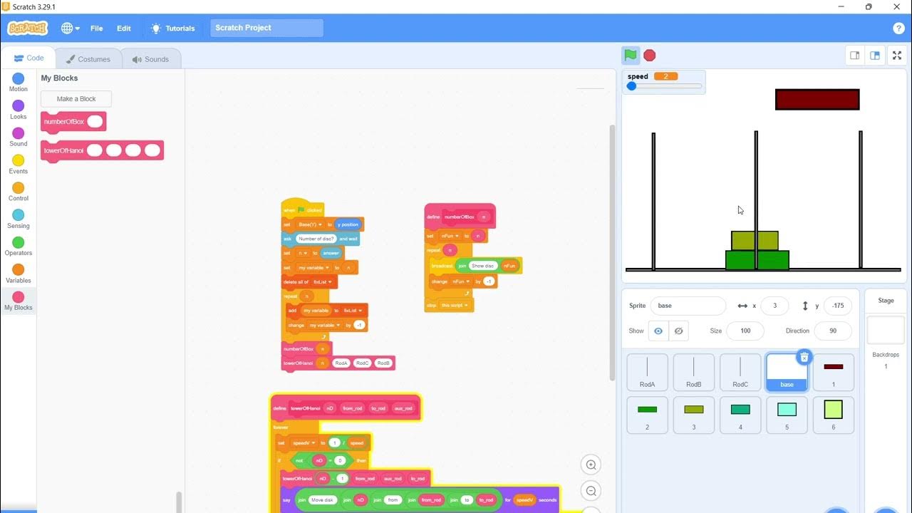 Tower Of Hanoi Animation in Scratch - YouTube