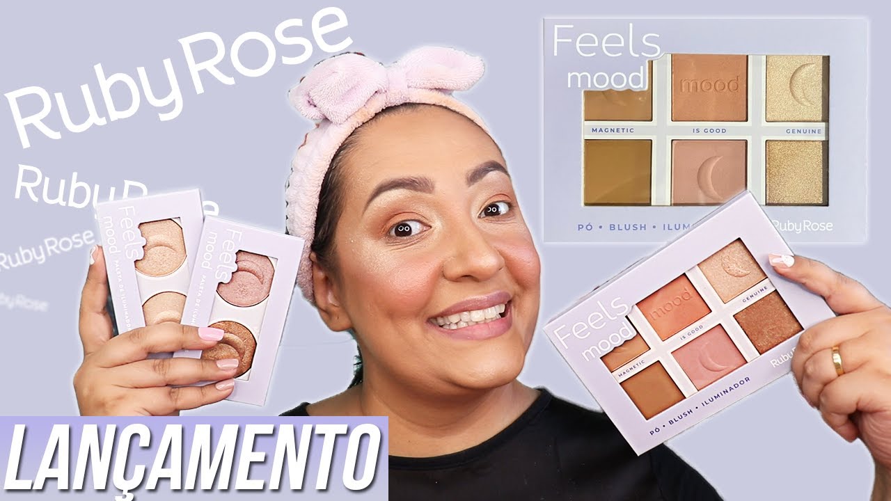 Testei a Nova Paleta Multifuncional da RUBY ROSE Feels Mood | Paleta de ...