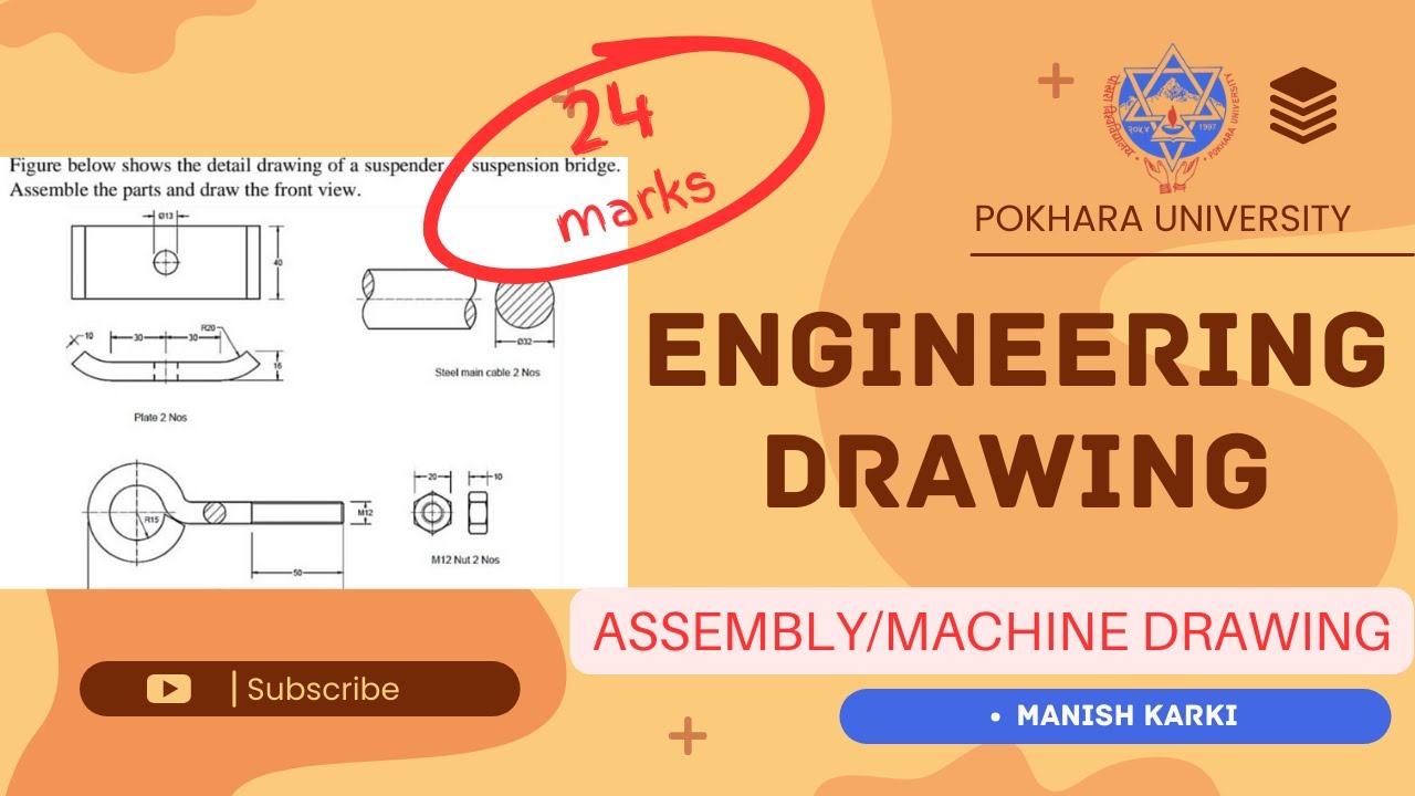 Engineering Drawing Tutorial | Assembly Drawing or Machine drawing ...
