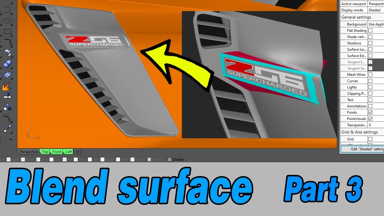 Rhino Tutorials - Car body modeling - blend surface in Rhino - Part 3 ...