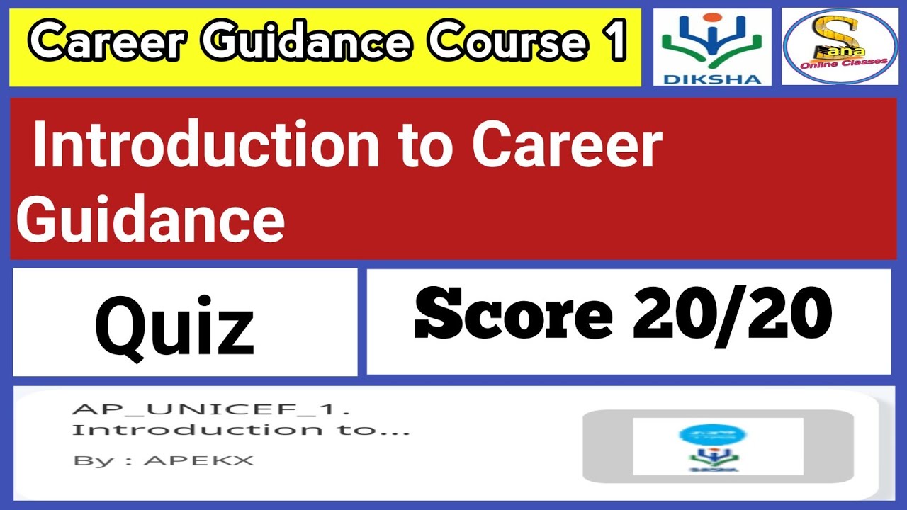 Career Guidance Course 1 | Introduction to Career Guidance | Diksha ...