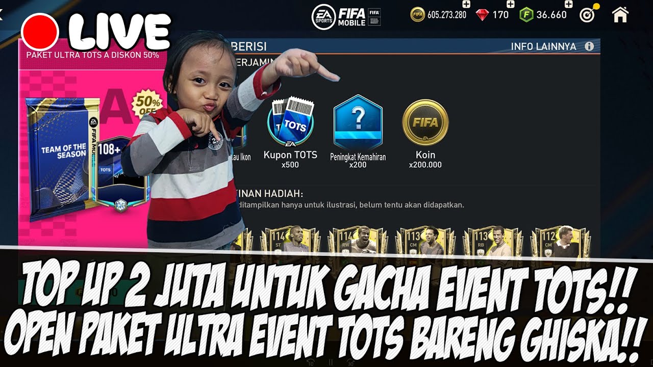 GHISKA!! TOP UP 2 JUTA GACHA PAKET ULTRA EVENT TOTS 23 FIFA 2022 MOBILE ...