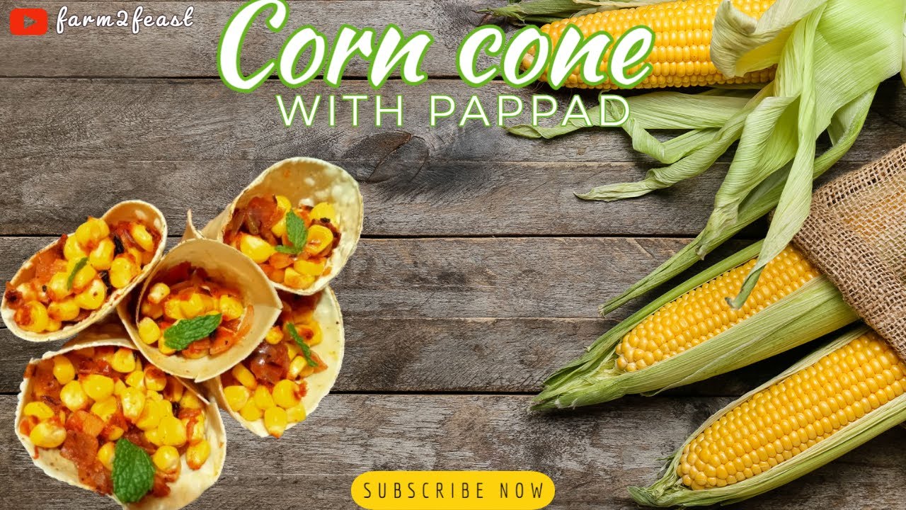 Corn cone with pappad/Sweet corn cone appalam/Healthy and easy snacks ...