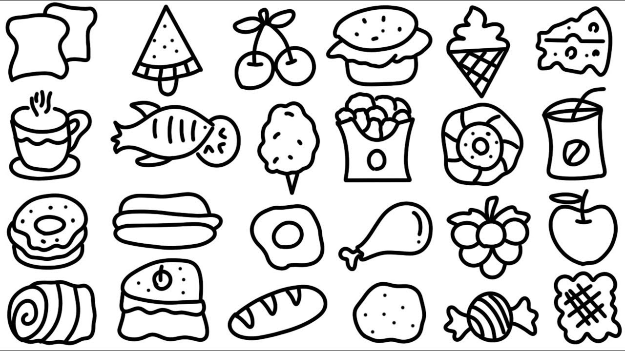 How to draw a candy,cake,lollipop,ice cream,donuts |Easy candy doddle ...