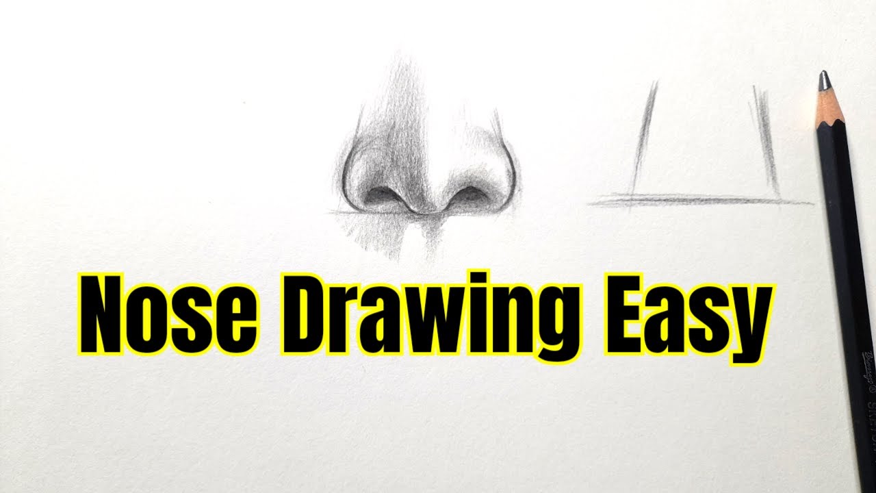 How to draw a nose( front view) easy reference Drawing a nose step by ...