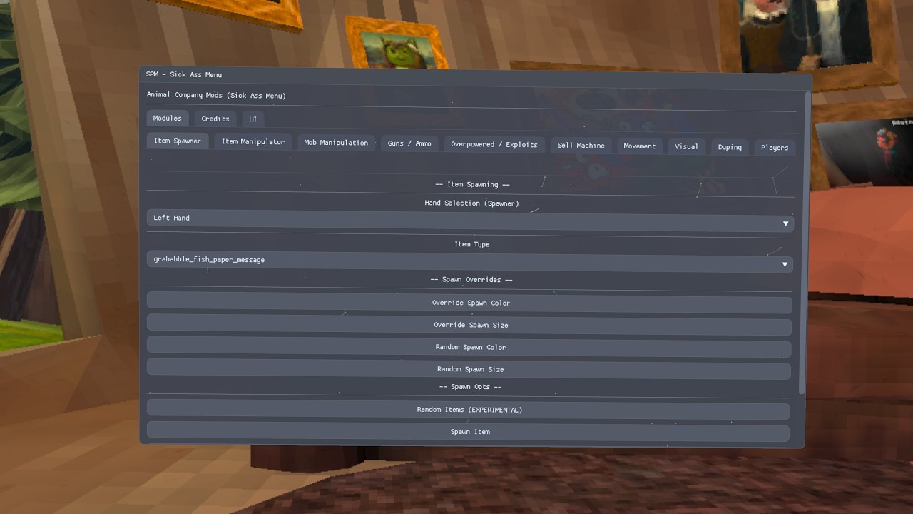 showcashing the SPM mod menu animal company (Patched :( - YouTube