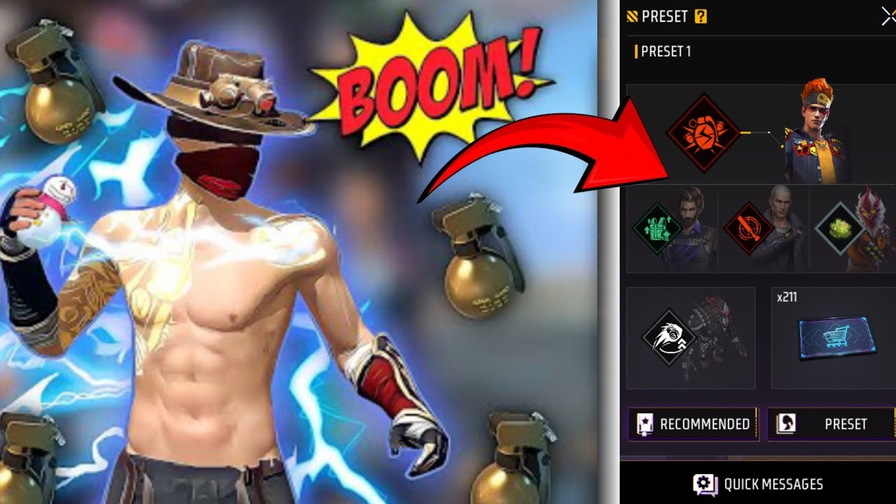 free fire grenade character combination | ff grenade character | new ...