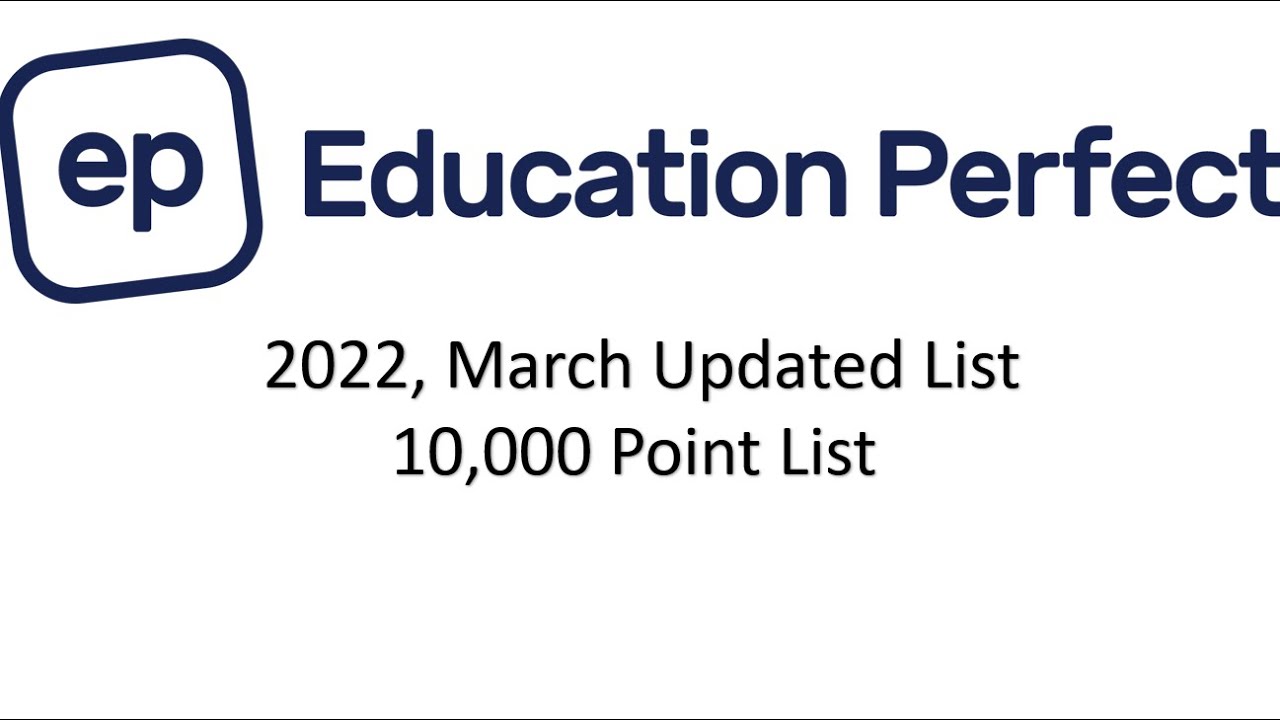Education Perfect 50,000 Point list in pinned comment! - YouTube