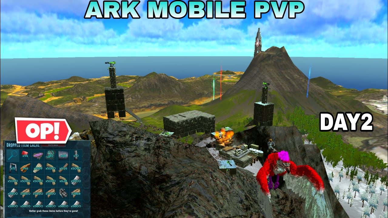 ARK mobile PvP! new fresh Start legit PvP || rid 2 small base op LooT ...